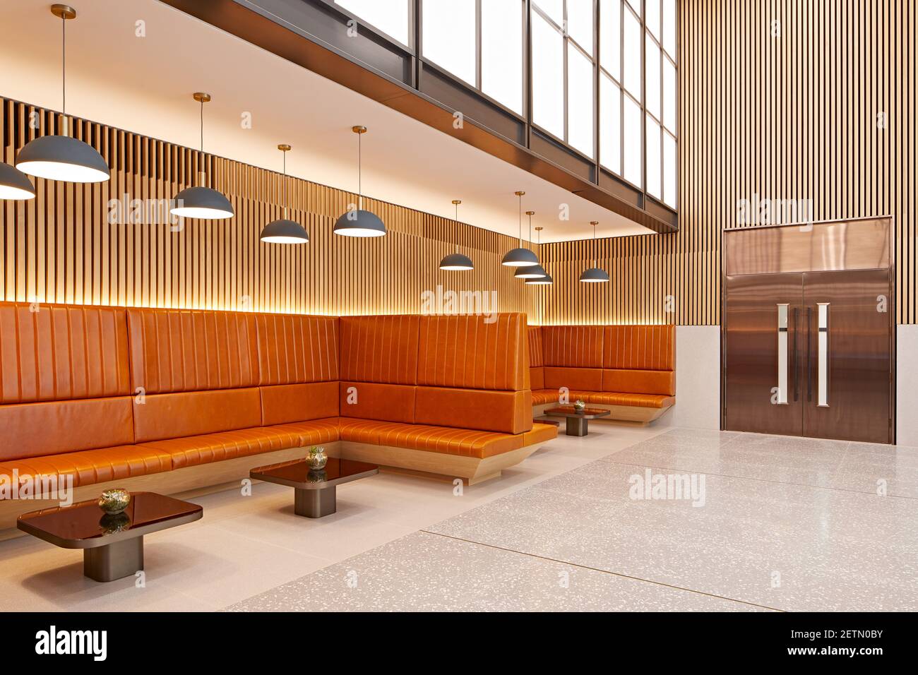 Black leather seating hi-res stock photography and images - Alamy