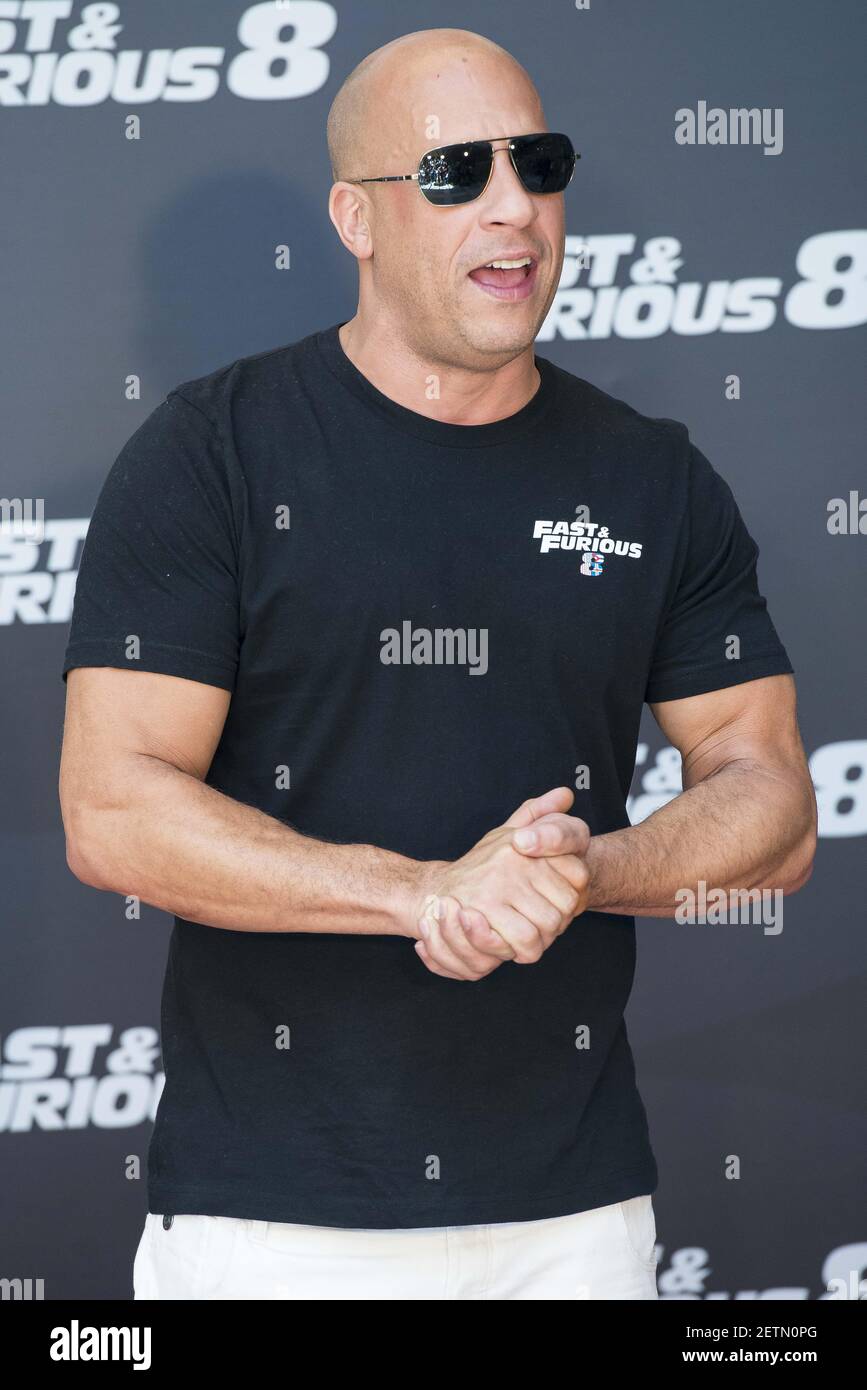 American actor Vin Diesel during the presentation of the film "Fast ...