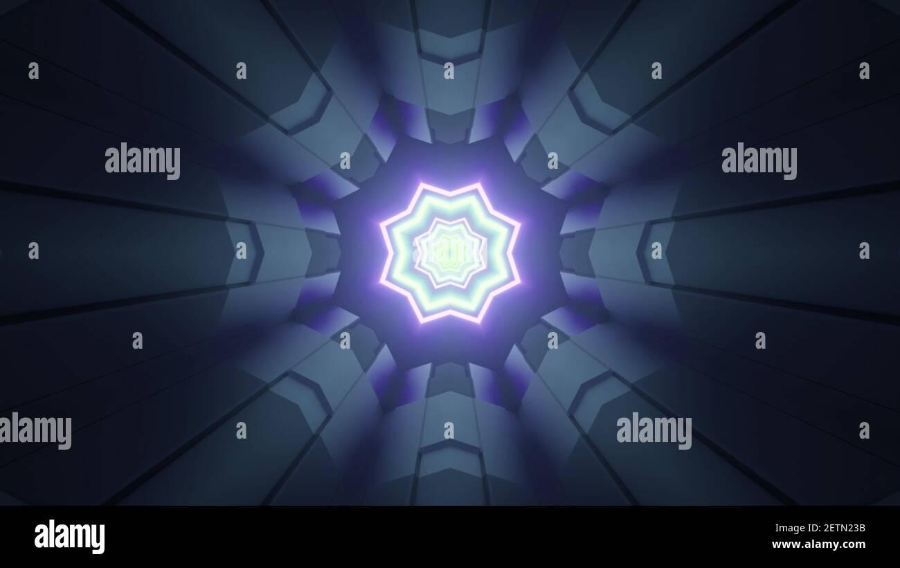 Futuristic background with neon star pattern 3d illustration Stock ...