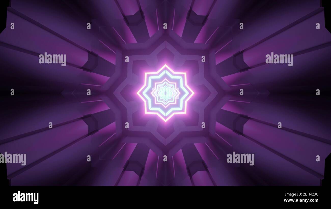 Neon purple illumination of futuristic tunnel Stock Photo - Alamy