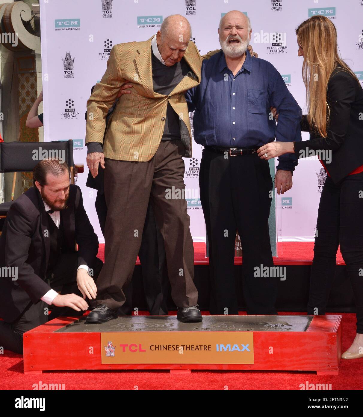 Carl Reiner and Rob Reiner Hand and Footprint Ceremony held at the TCL ...