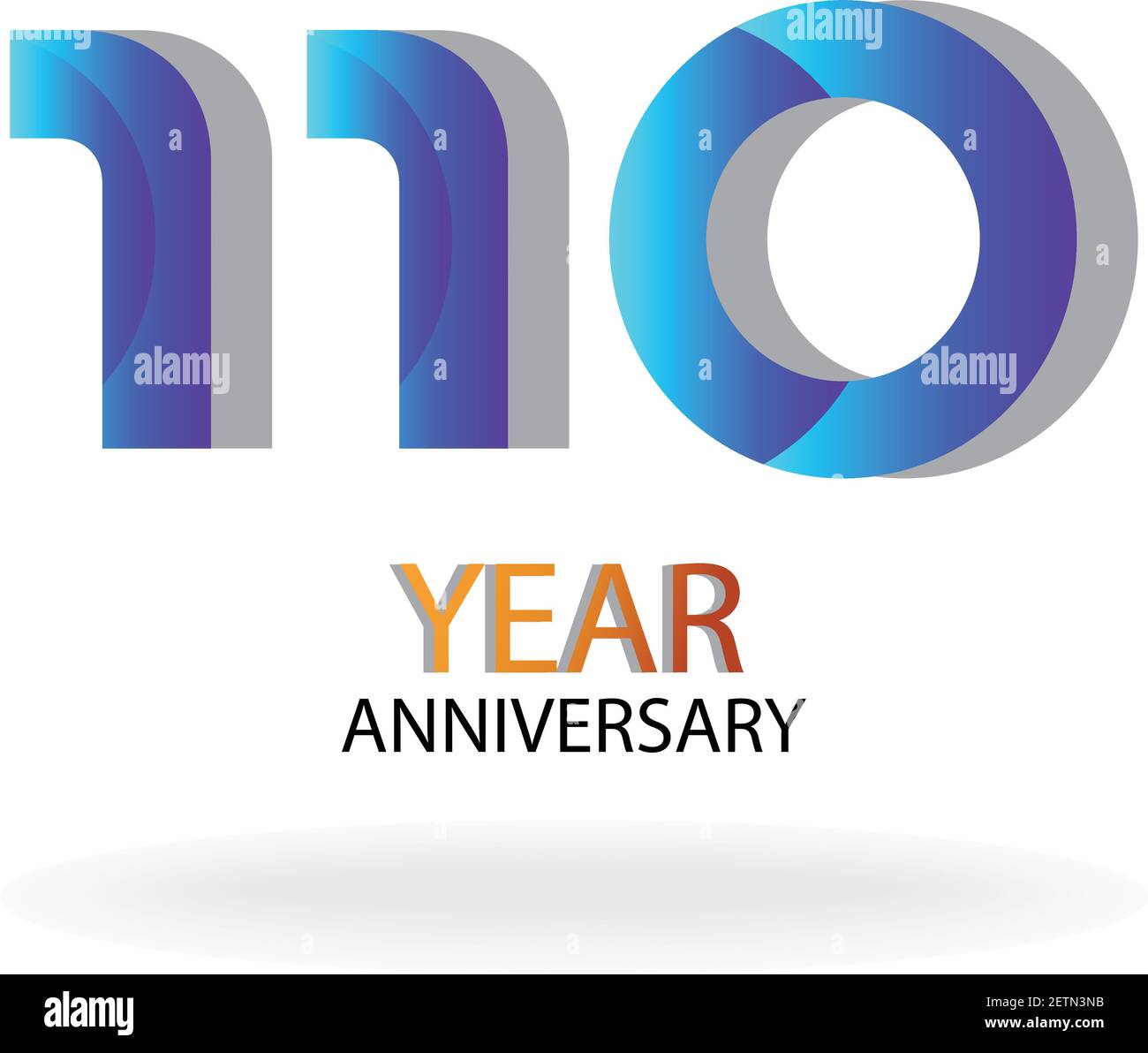110 Year Anniversary Vector Template Design Illustration Blue Elegant ...