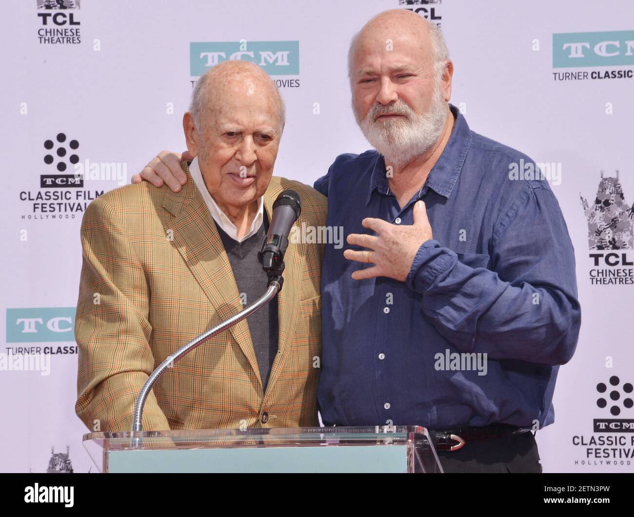 Carl Reiner and Rob Reiner Hand and Footprint Ceremony held at the TCL ...