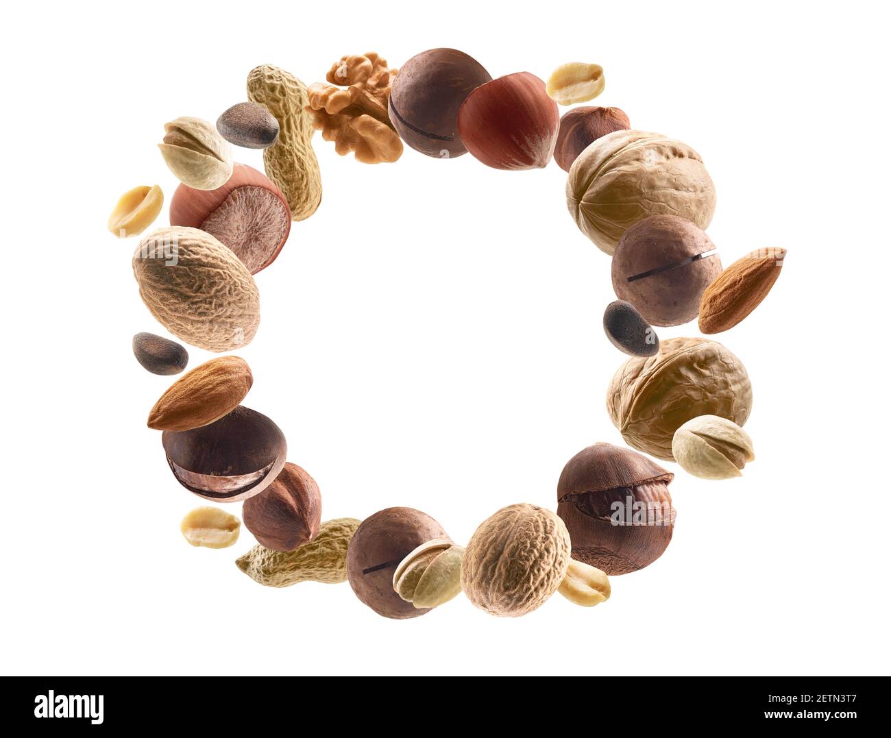 Large collection of different nuts on a white background Stock Photo ...