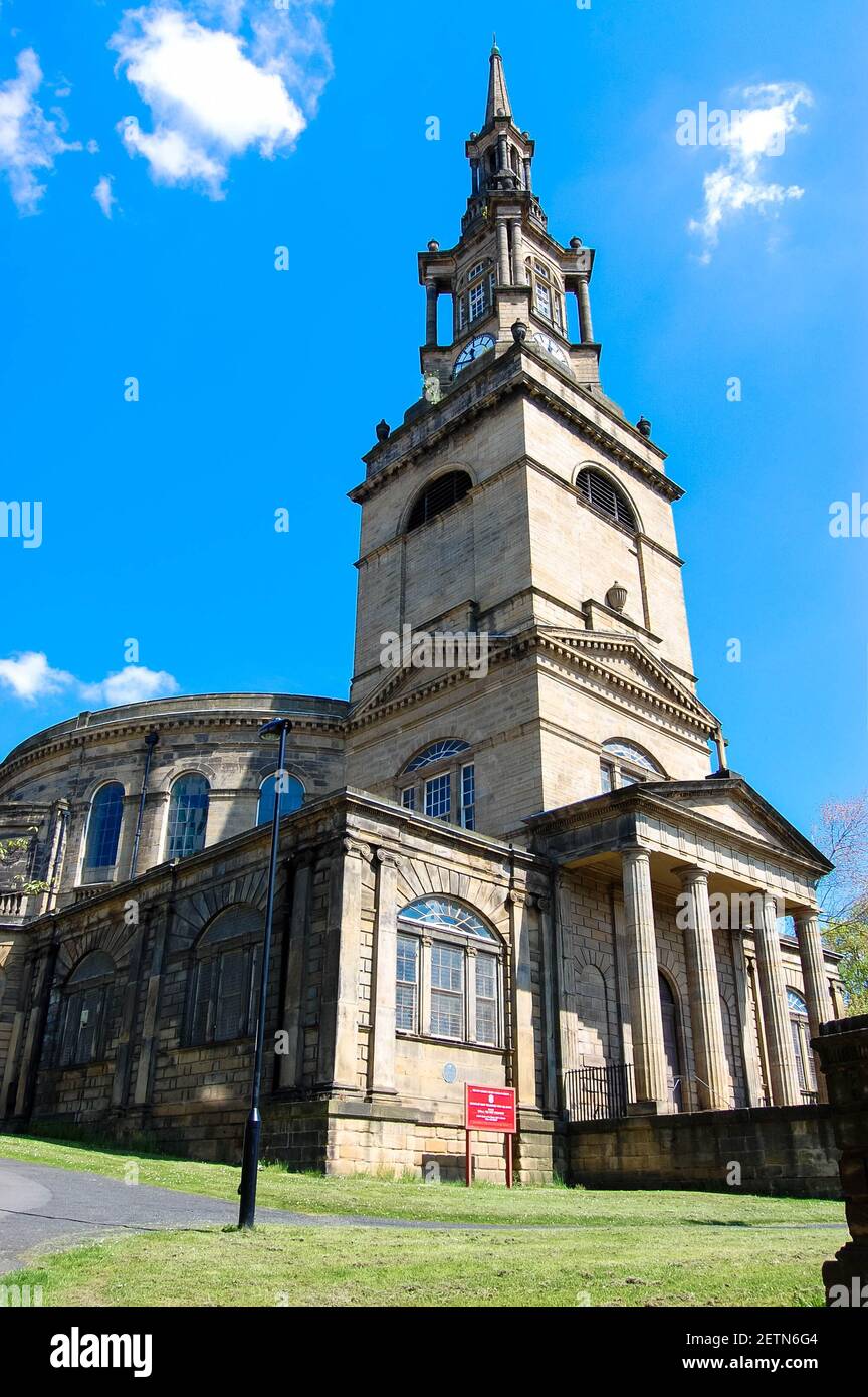All Saints Church in Newcastle Upon Tyne old style tower sign signs ...