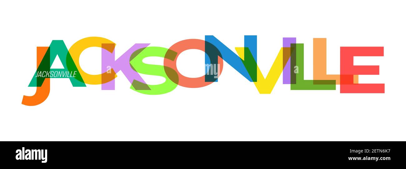 JACKSONVILLE. Lettering on a white background. Vector design template ...