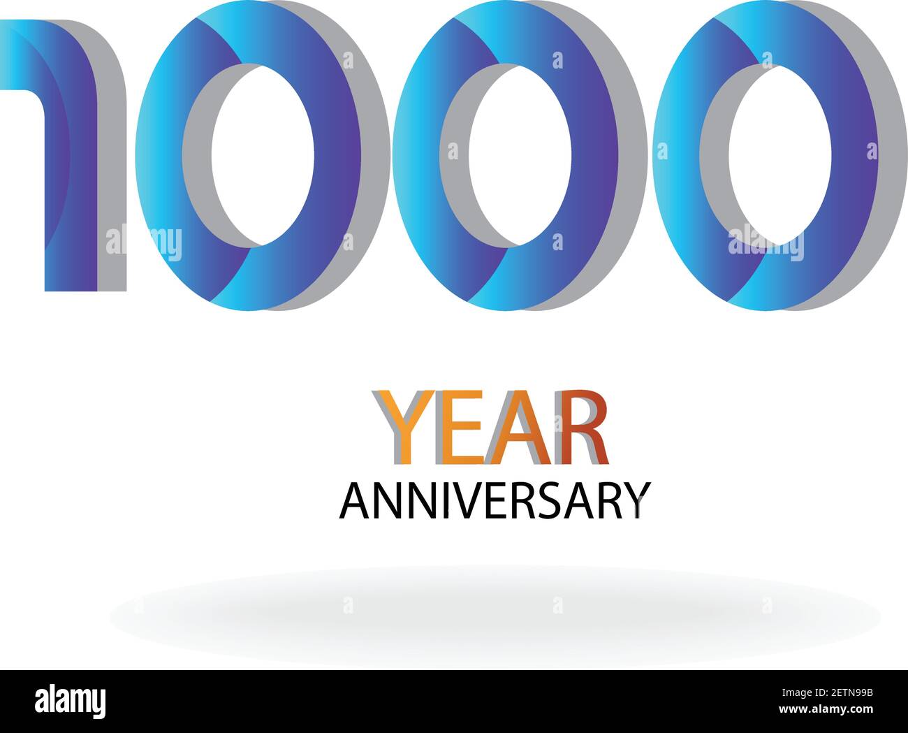 1000 Year Anniversary Vector Template Design Illustration Blue Elegant ...