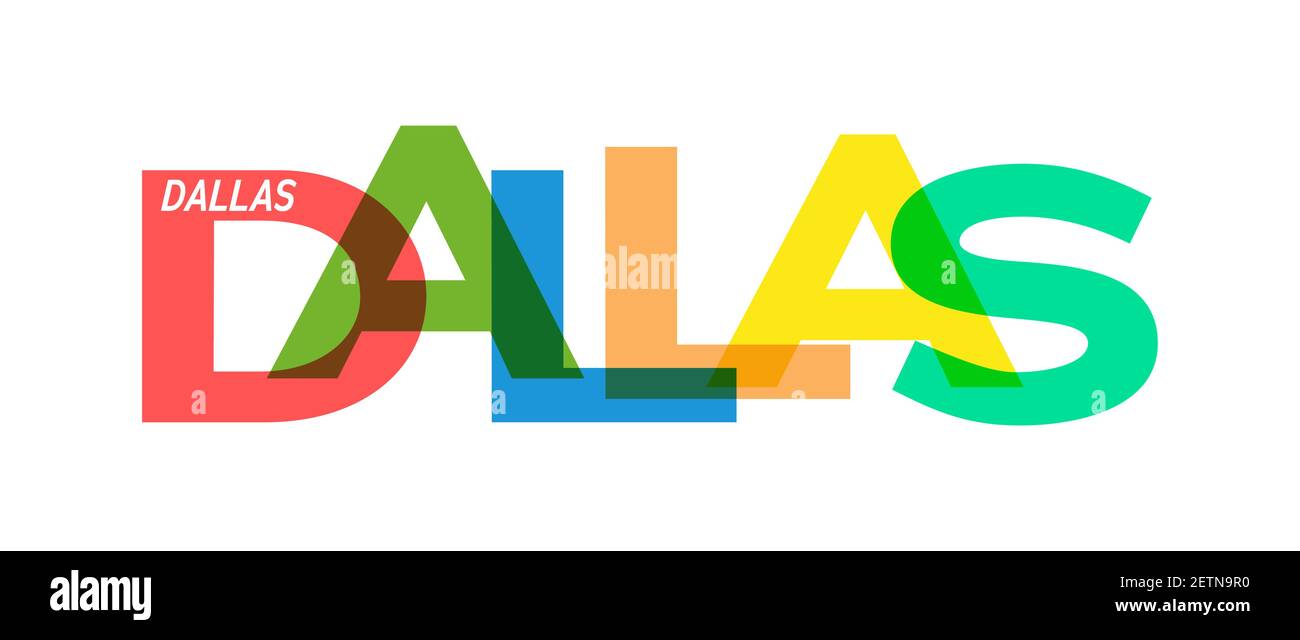 DALLAS. Lettering on a white background. Vector design template for ...