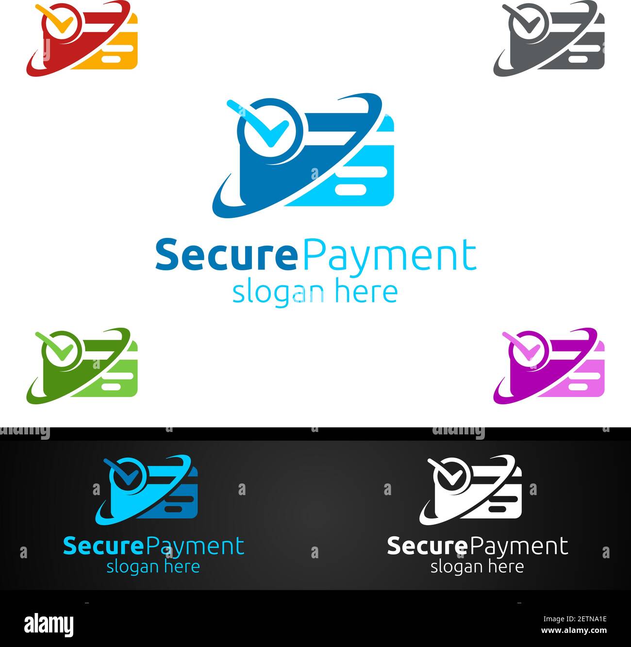 Card Online Secure Payment Logo for Security Online Shopping. Financial ...