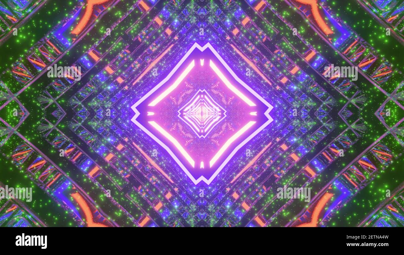 Abstract cyberspace with symmetric pattern in 3D illustration Stock ...