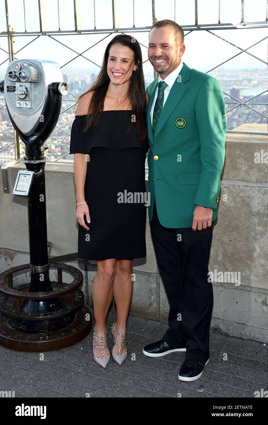 2017 Masters champion Sergio Garcia and fiance Angela Akins visit the ...