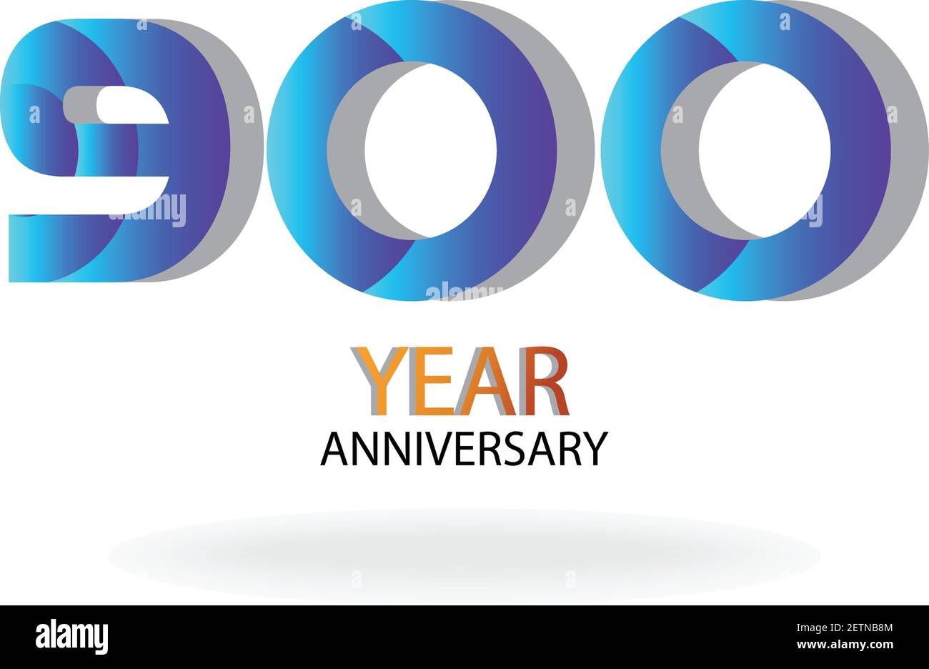900 Year Anniversary Vector Template Design Illustration Blue Elegant ...