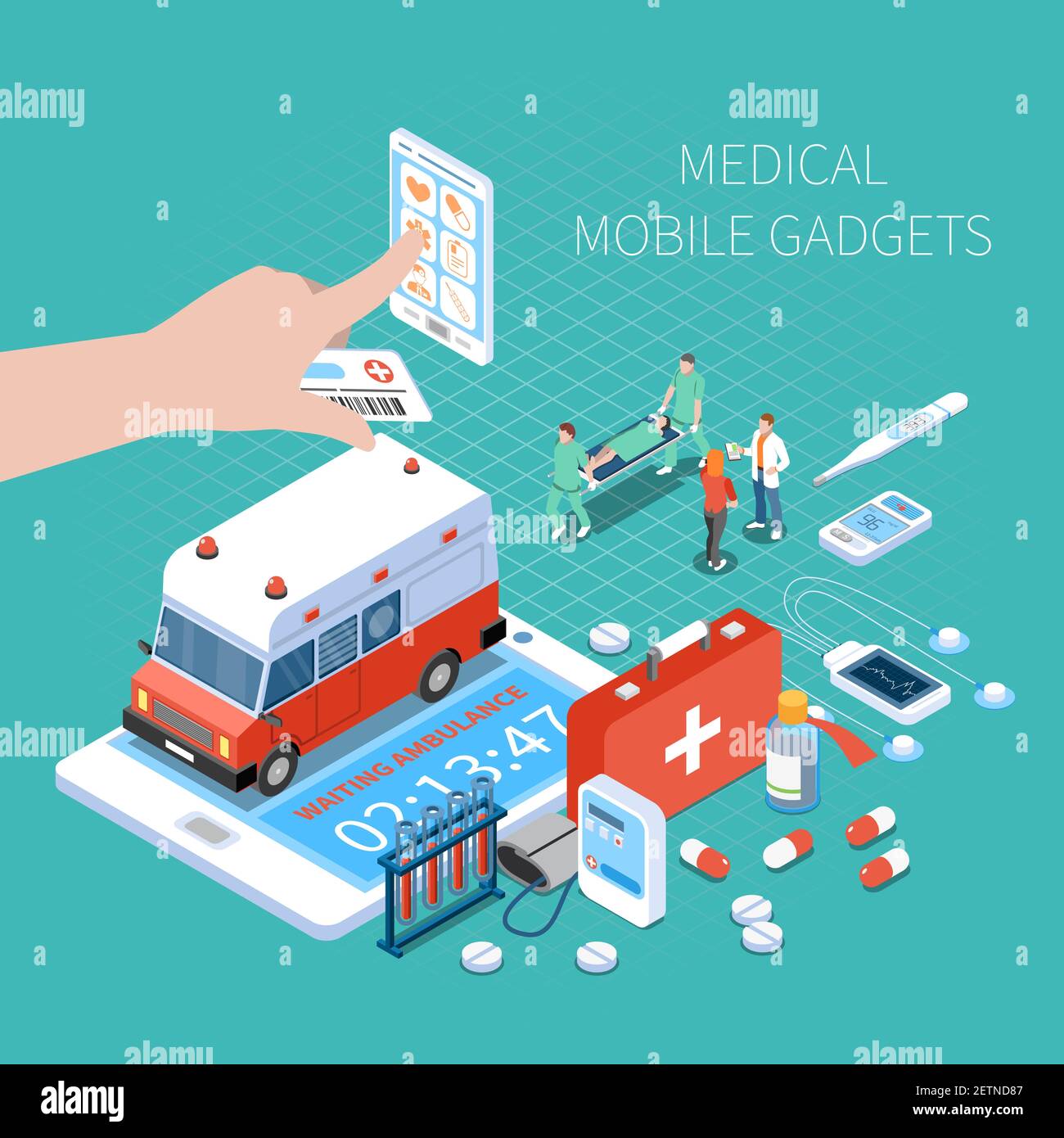 Medical mobile gadgets for health monitoring and call ambulance ...