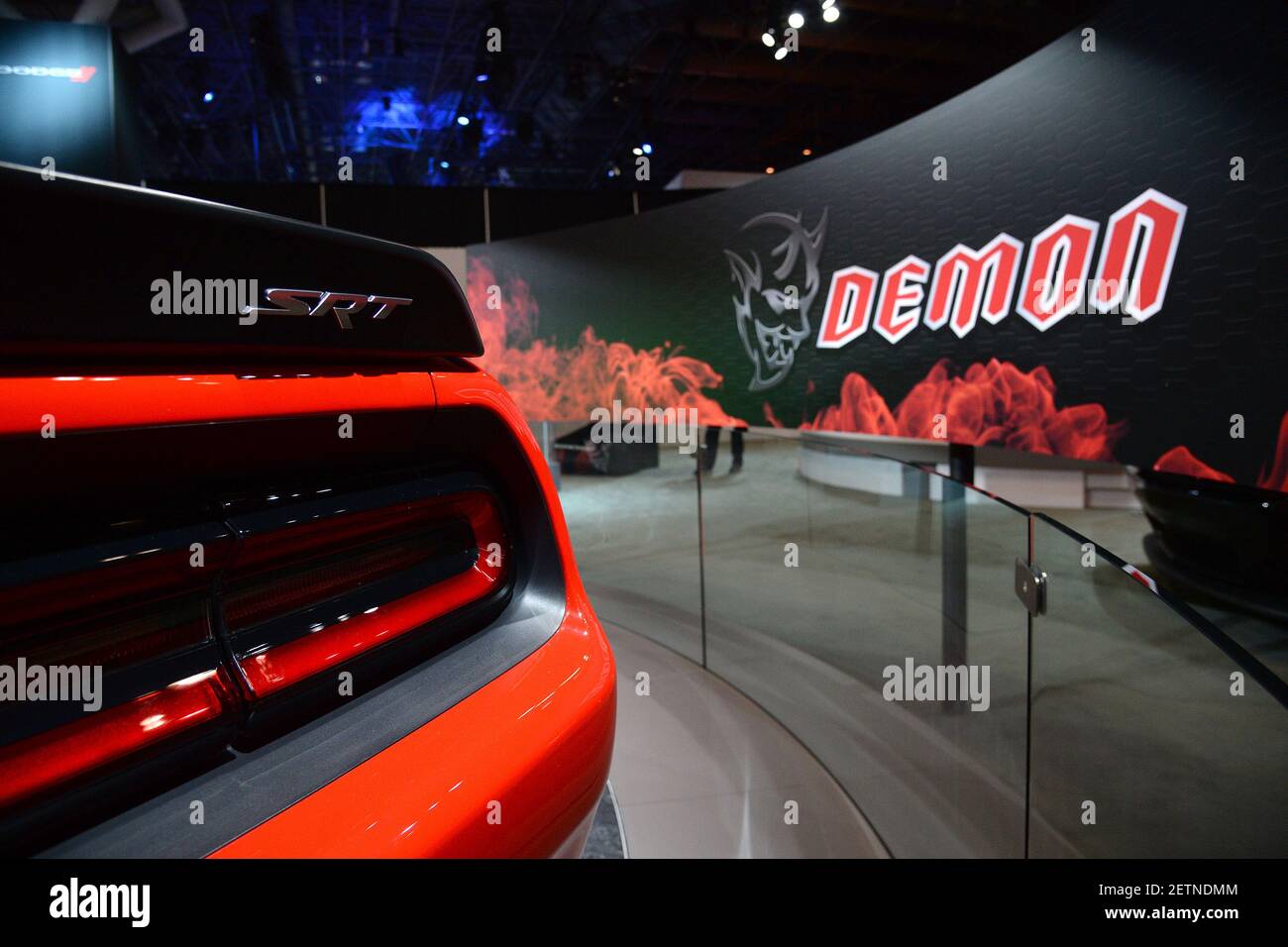 2018 Dodge Challenger SRT Demon is seen on display at the 2017 New York ...