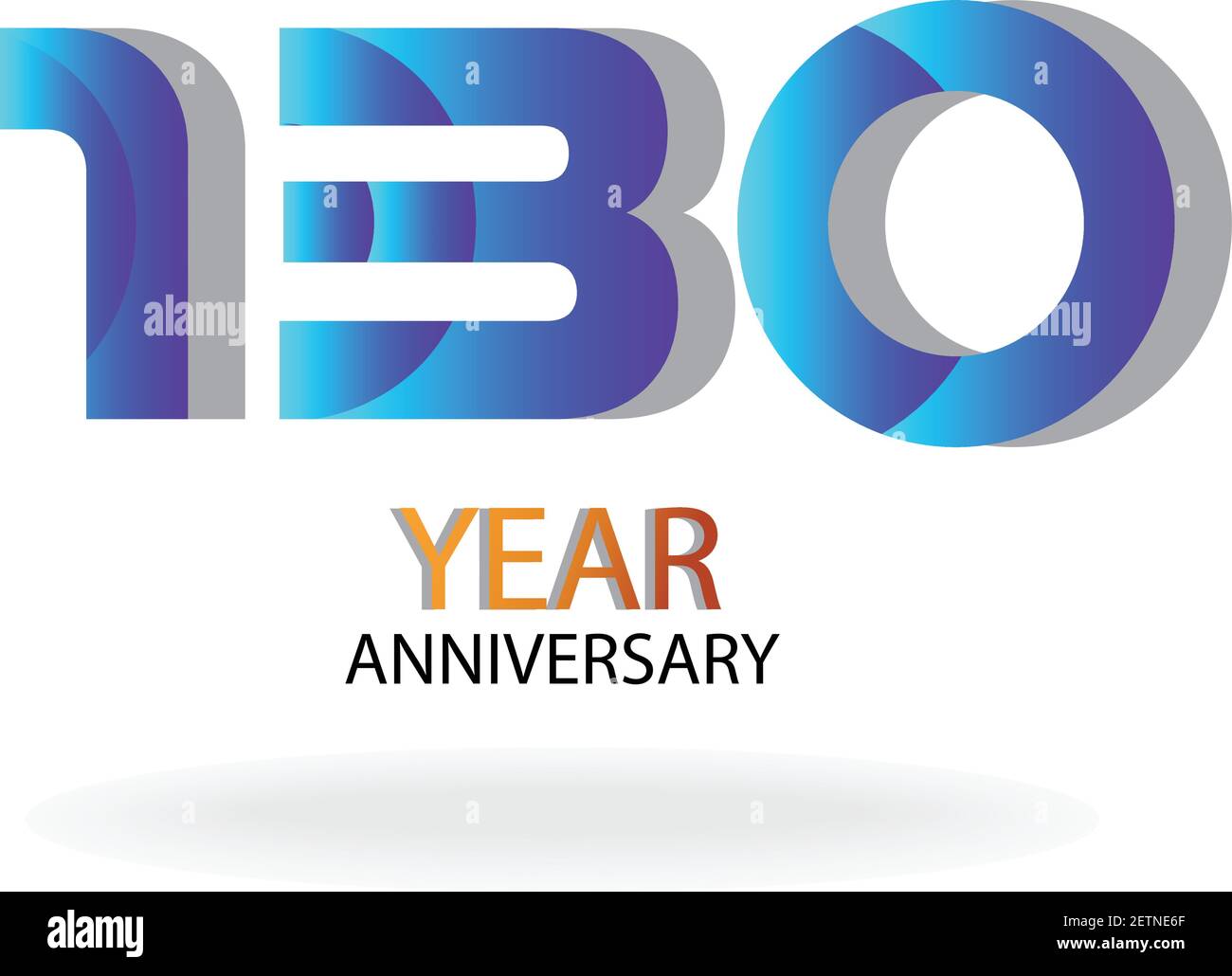 130 Year Anniversary Vector Template Design Illustration Blue Elegant ...