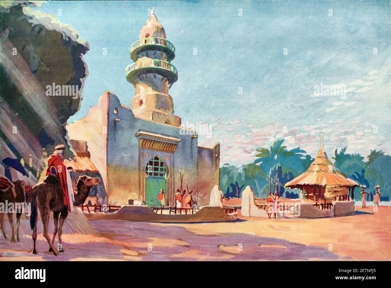 Colour Illustration of the Somali Pavilion in the Form of a Mud Brick ...