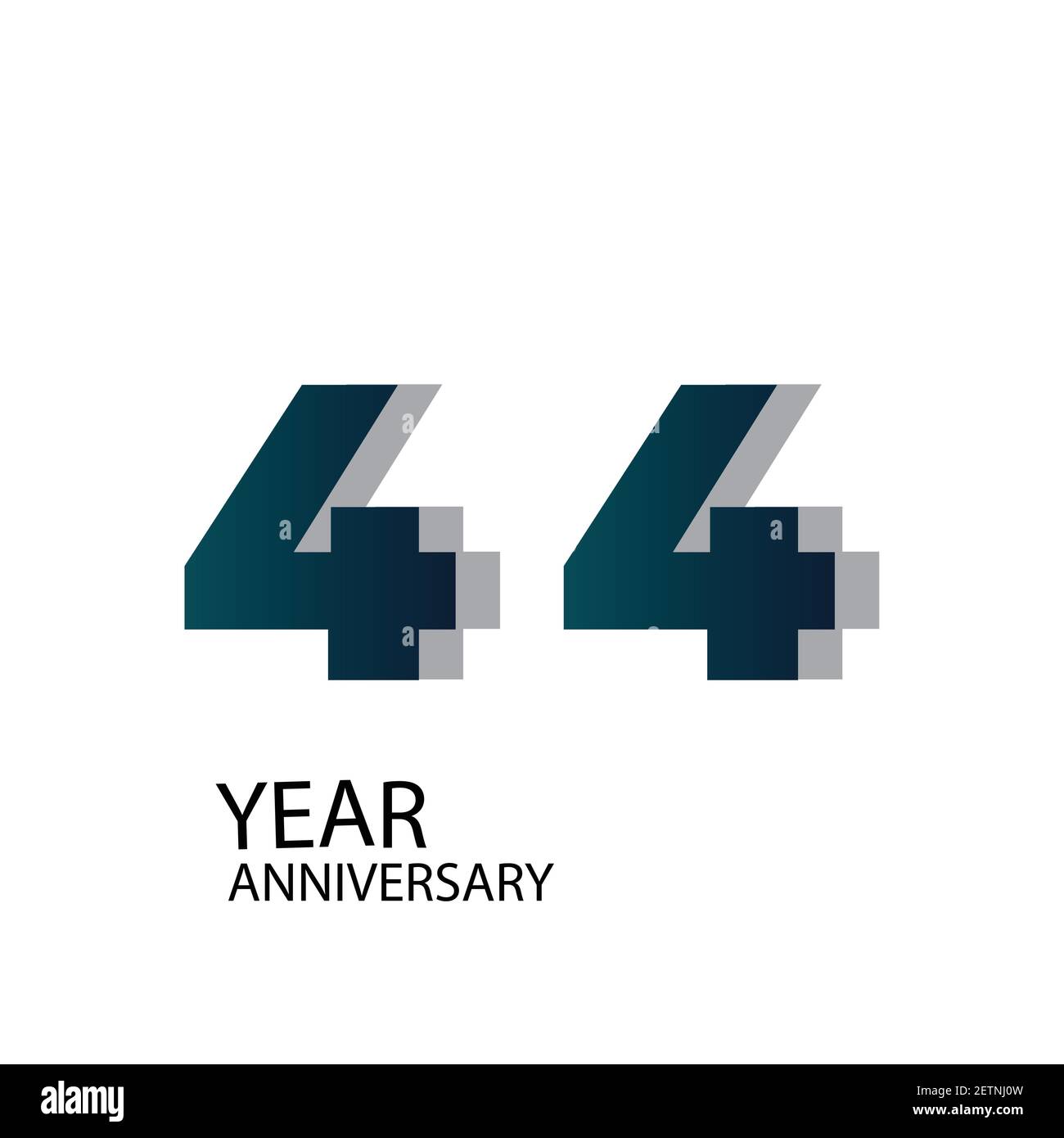 44 Year Anniversary Vector Template Design Illustration Blue Elegant ...