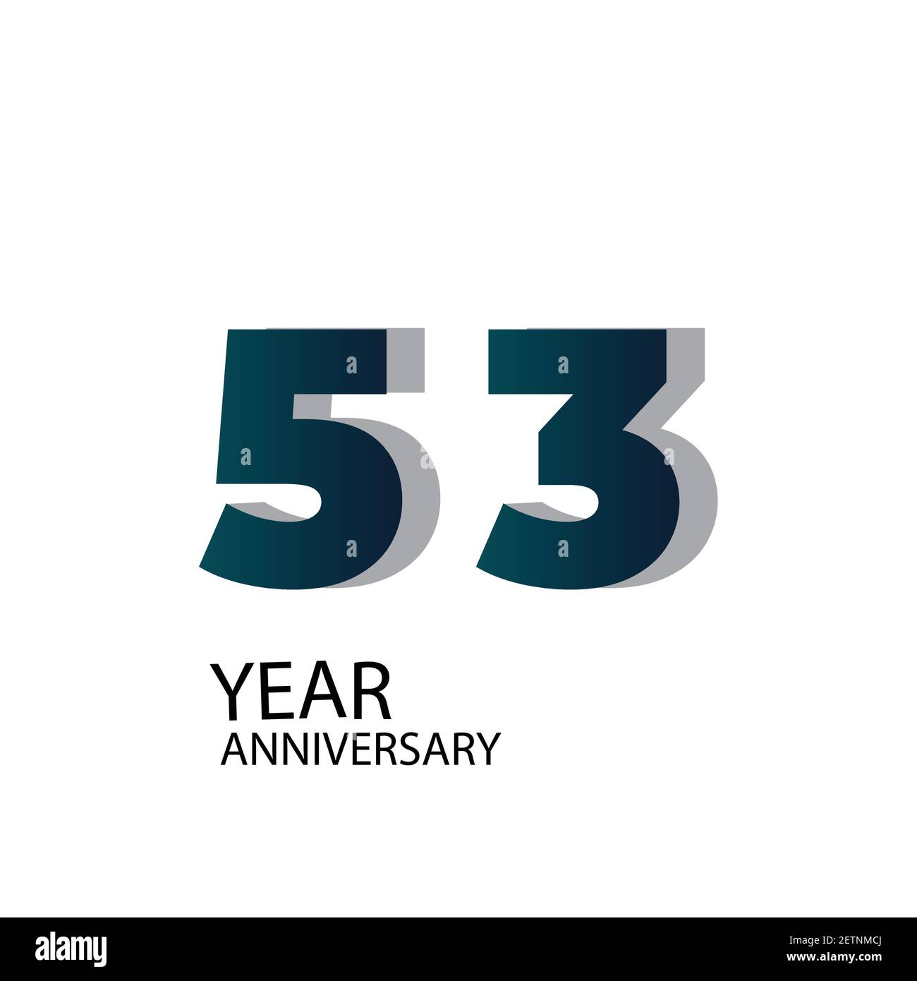 53 Year Anniversary Vector Template Design Illustration Blue Elegant ...
