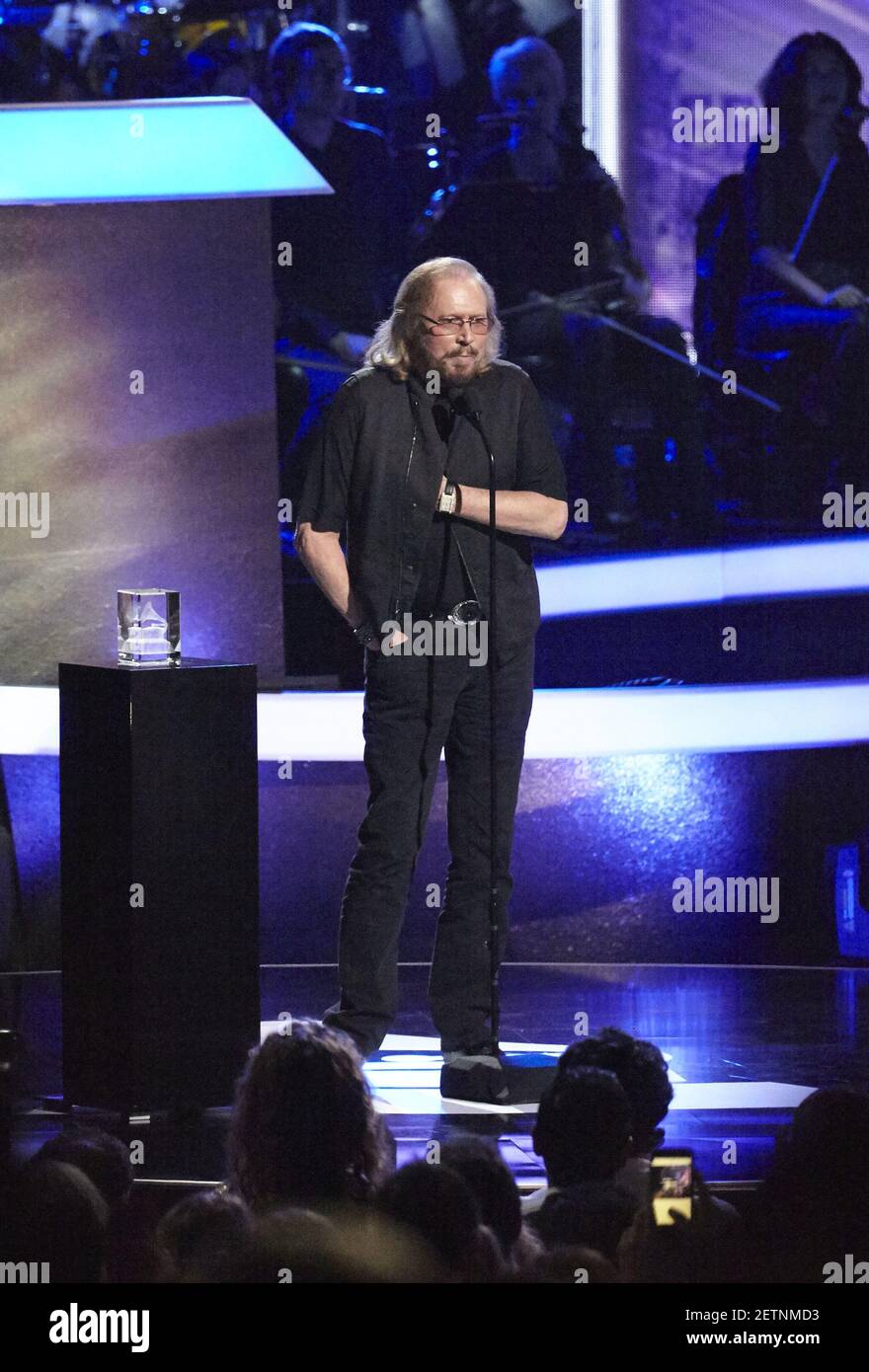Honoree Barry Gibb speaks onstage during 'Stayin' Alive: A GRAMMY ...