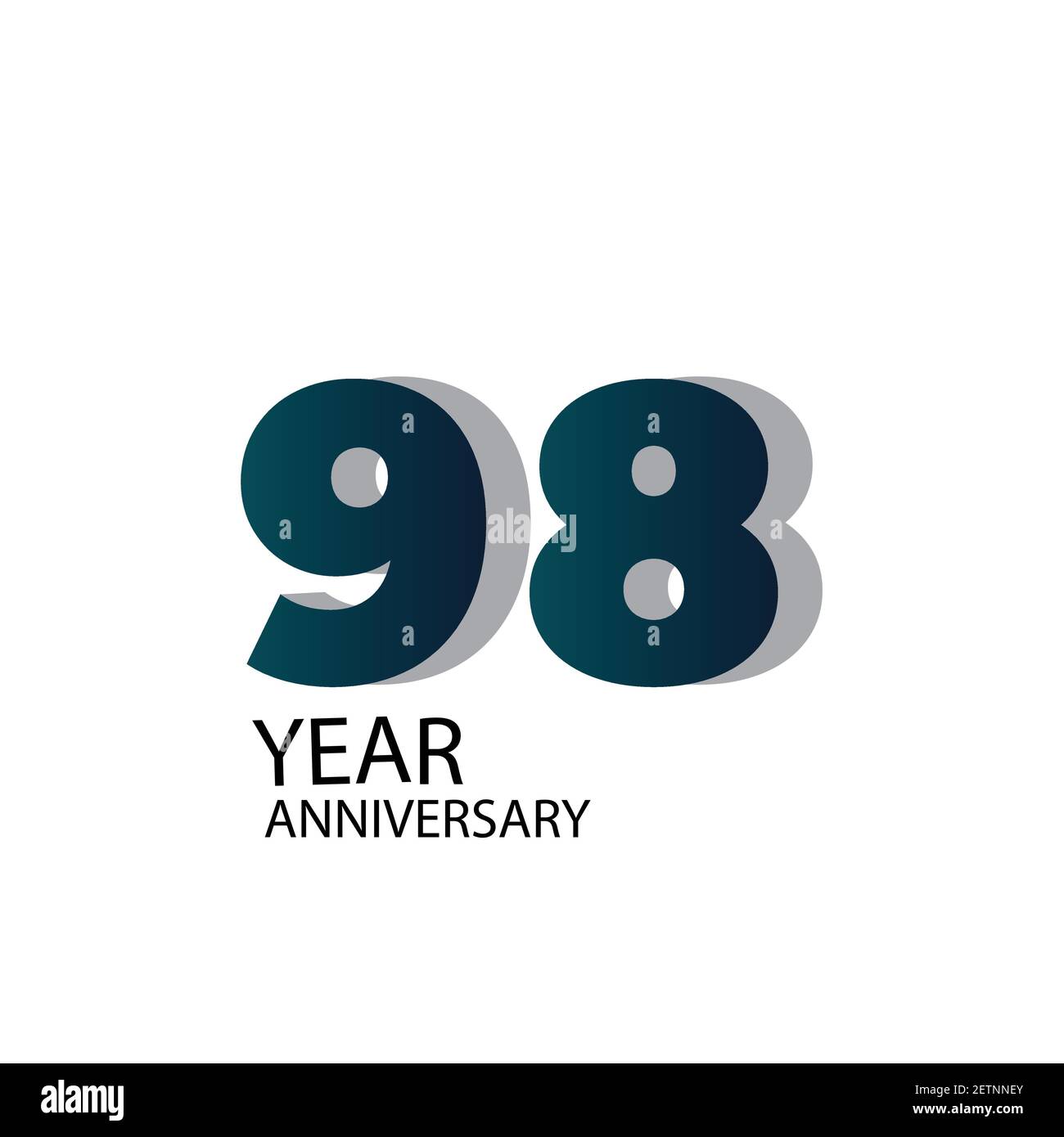 98 Year Anniversary Vector Template Design Illustration Blue Elegant ...