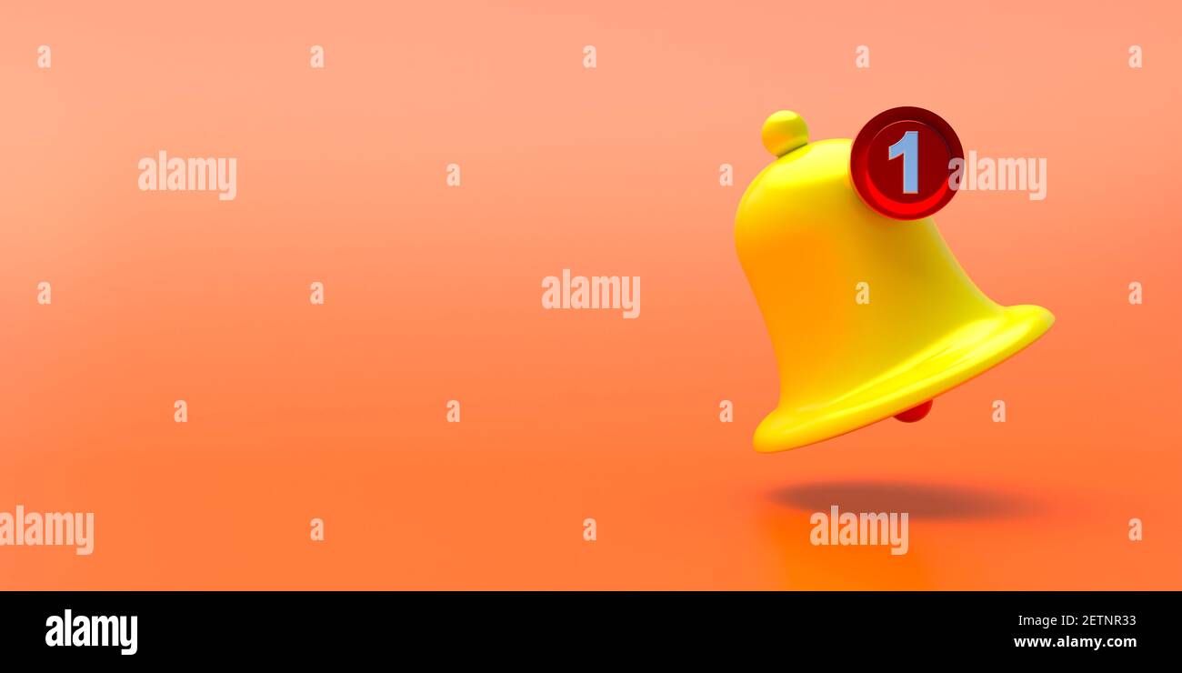 Notification one new, Social Media ui yellow color element ...