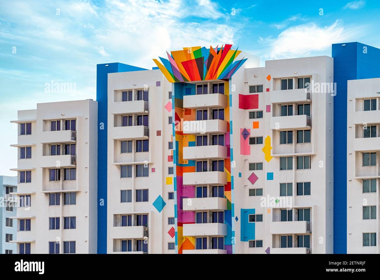 Colorful decoration of a building in Miami, USA Stock Photo - Alamy