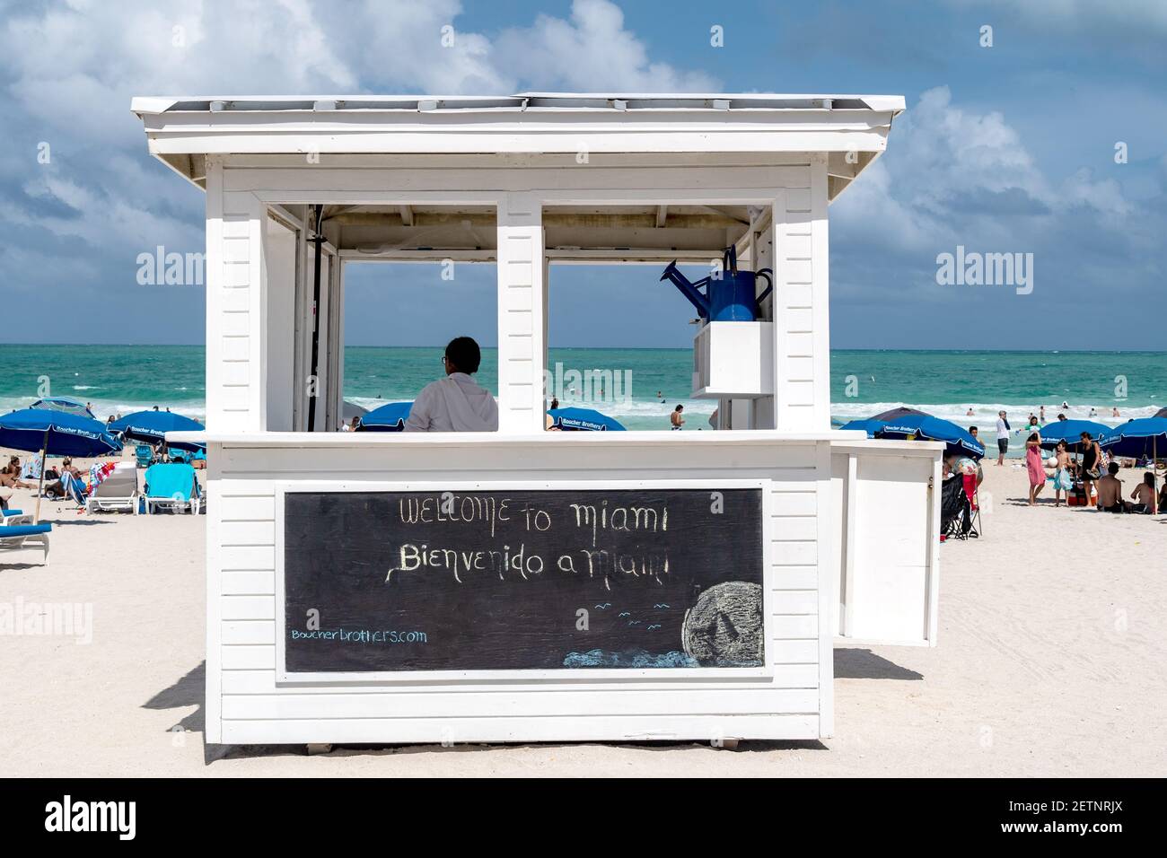 Kiosk building in Miami Beach, Florida, USA Stock Photo - Alamy