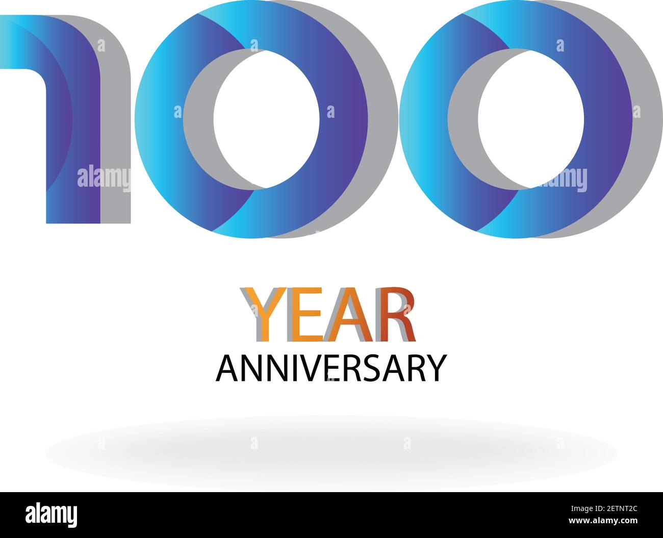 100 Year Anniversary Vector Template Design Illustration Blue Elegant ...