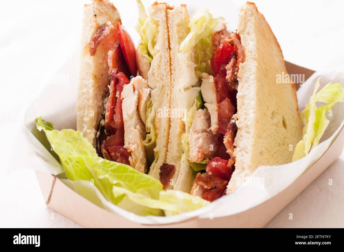 food truck take out club sandwich, clubhouse style Stock Photo - Alamy