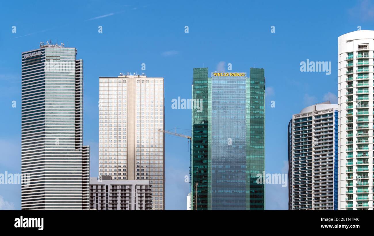 Miami city financial district skyscrapers, Florida, USA Stock Photo - Alamy