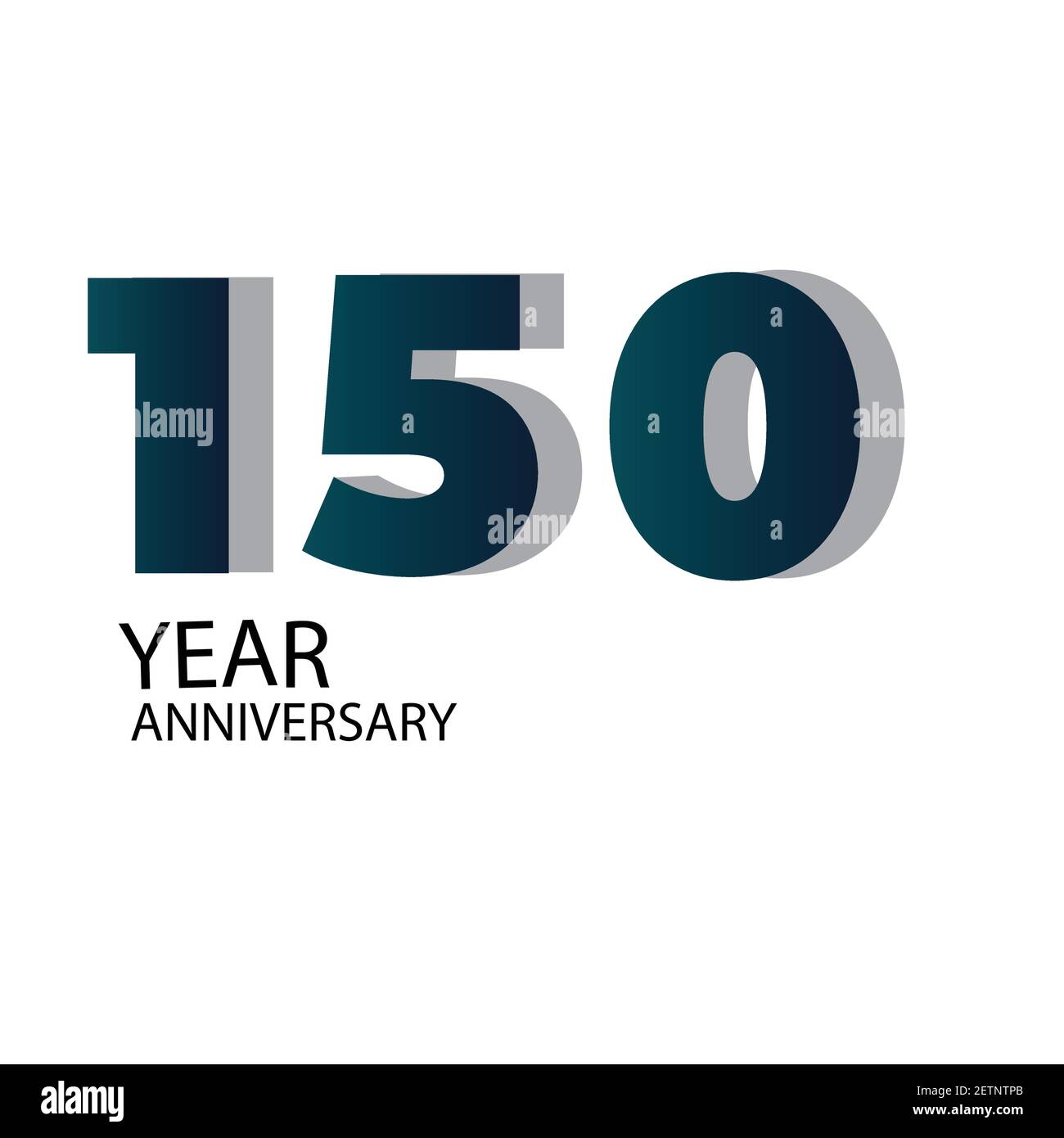 150 Year Anniversary Vector Template Design Illustration Blue Elegant ...