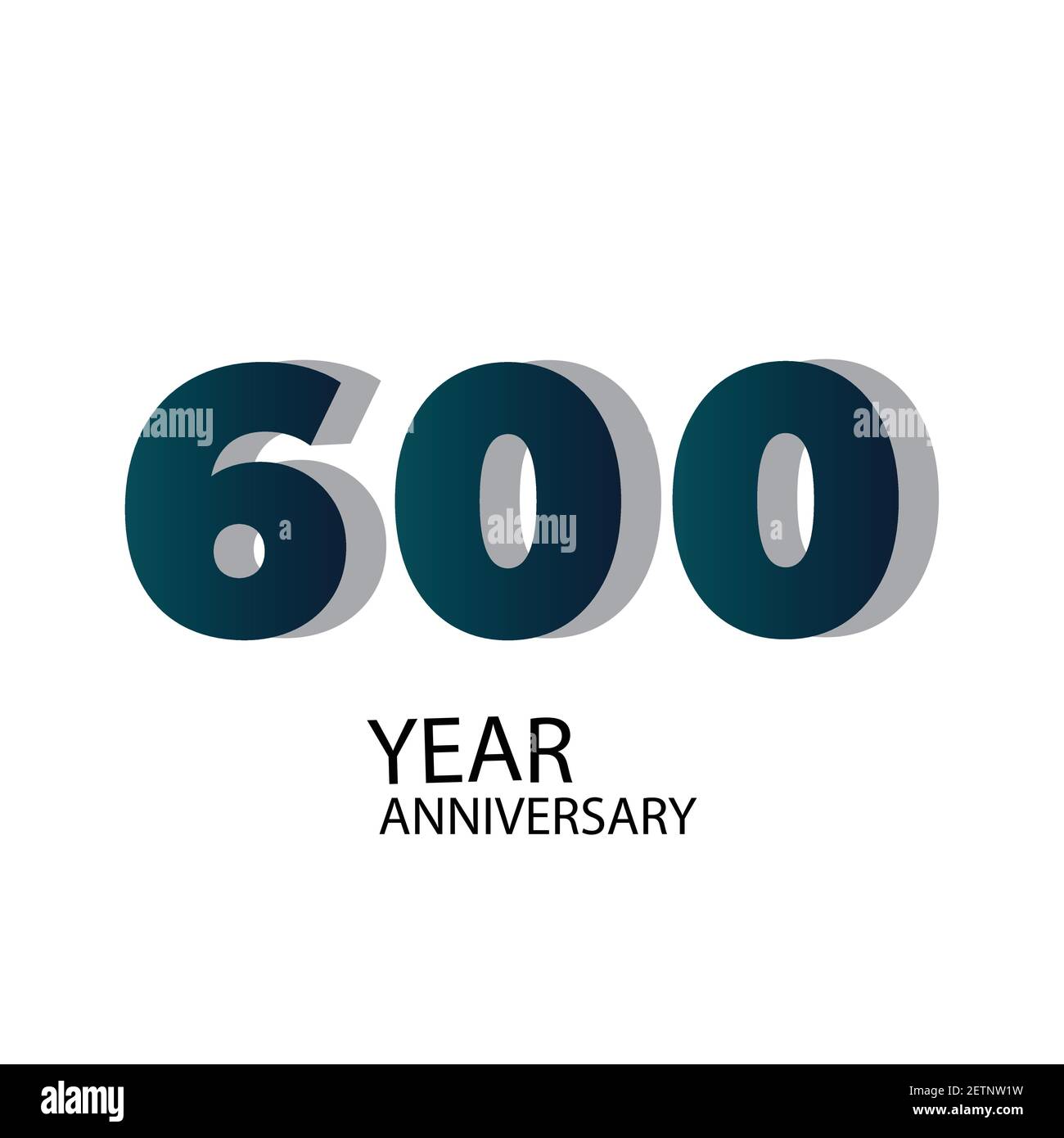 600 Year Anniversary Vector Template Design Illustration Blue Elegant ...