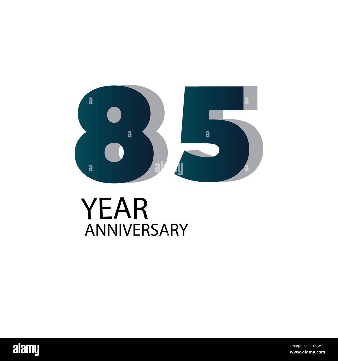 85 Year Anniversary Vector Template Design Illustration Blue Elegant ...
