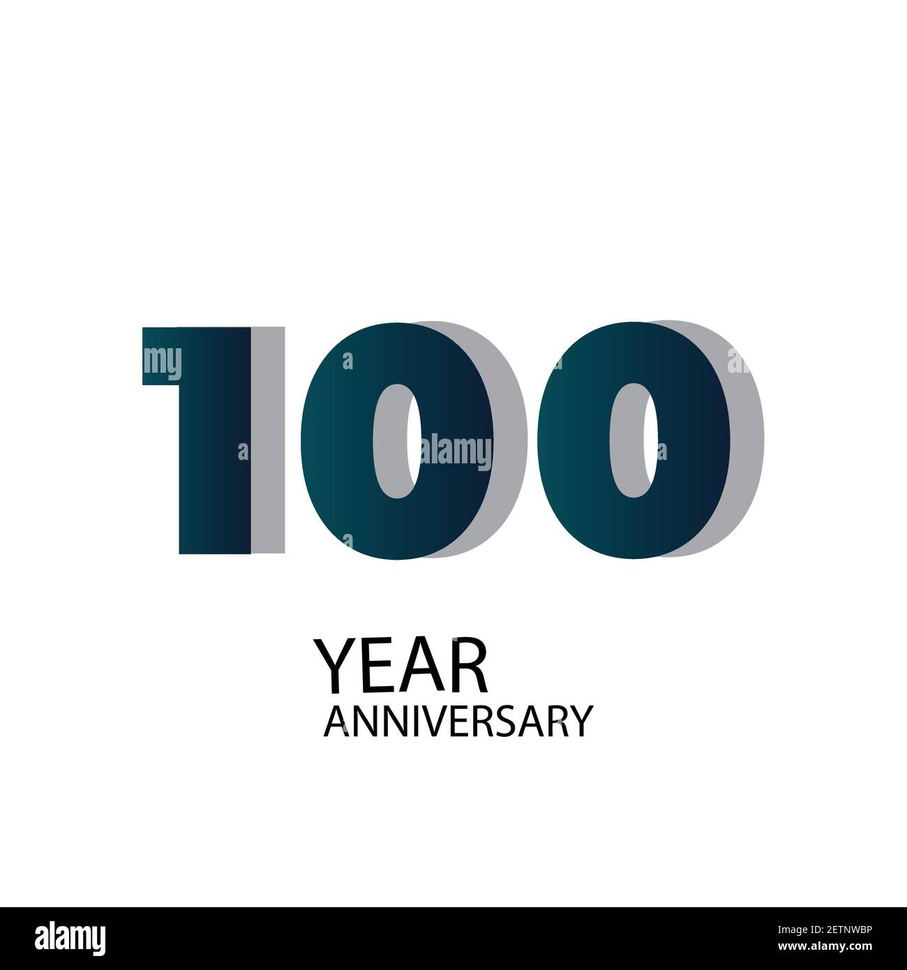 100 Year Anniversary Vector Template Design Illustration Blue Elegant ...