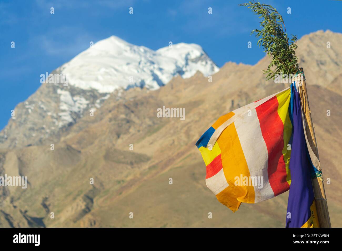 Zanskar, India. Tibetan Buddhist flag Stock Photo - Alamy