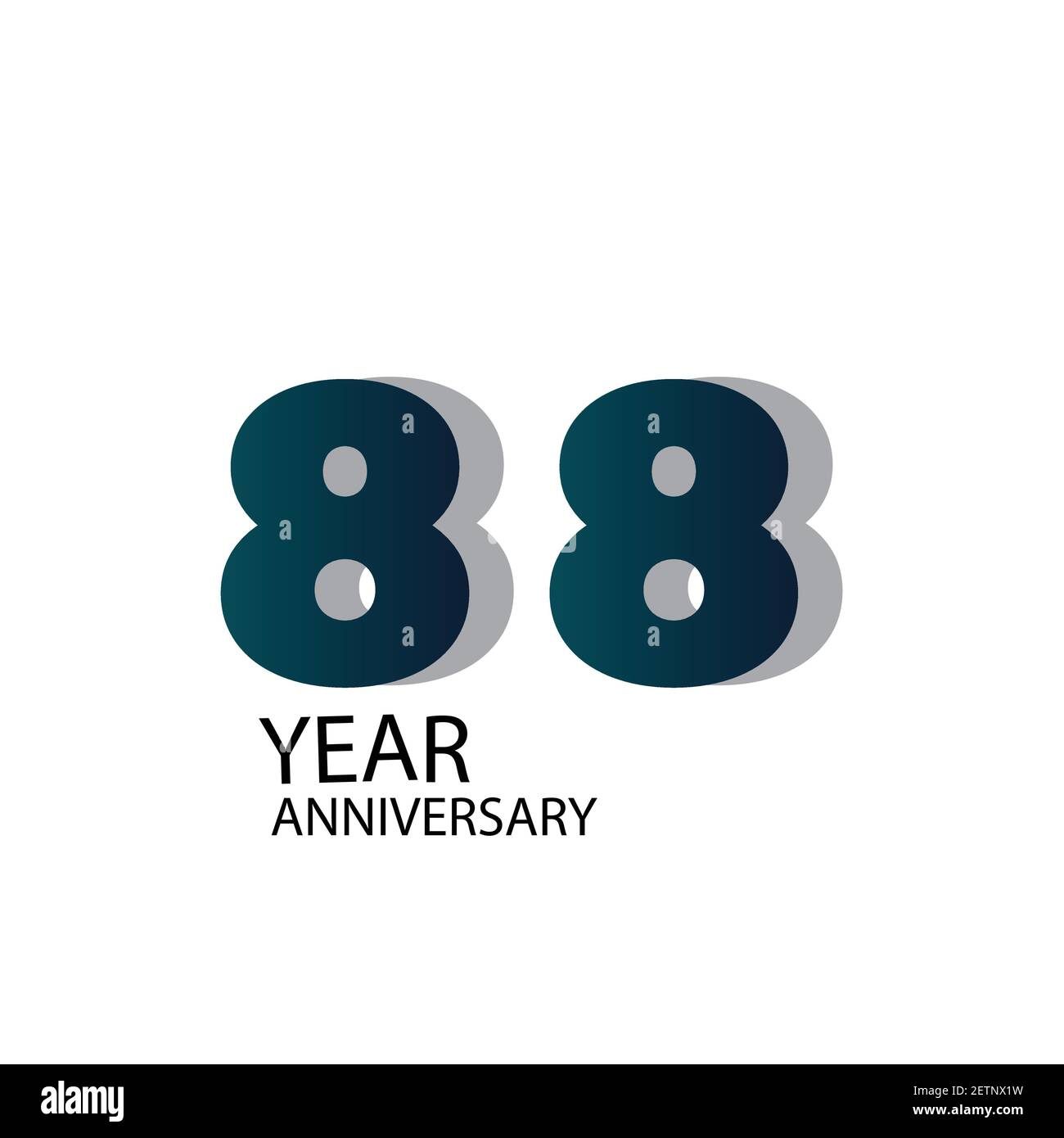 88 Year Anniversary Vector Template Design Illustration Blue Elegant ...