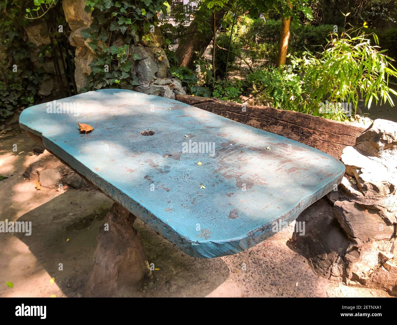 Beautiful rustic park table hi-res stock photography and images - Alamy