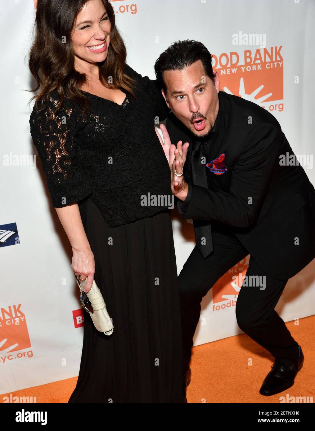 L-R: Gretta Monahan and actor Ricky Paull Goldin attend the Food Bank ...