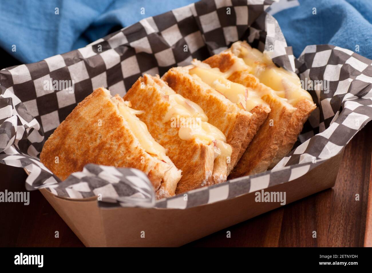 grilled cheese sandwiches with apple and brie, take out style Stock ...