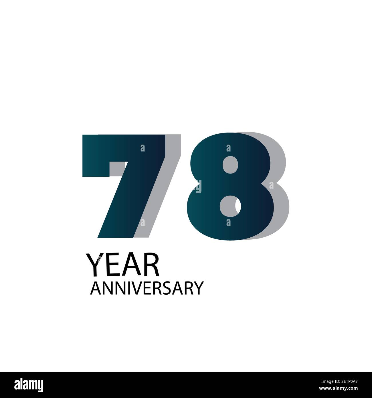 78 Year Anniversary Vector Template Design Illustration Blue Elegant ...