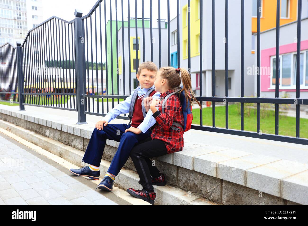 Brother and sister school uniform hi-res stock photography and images ...