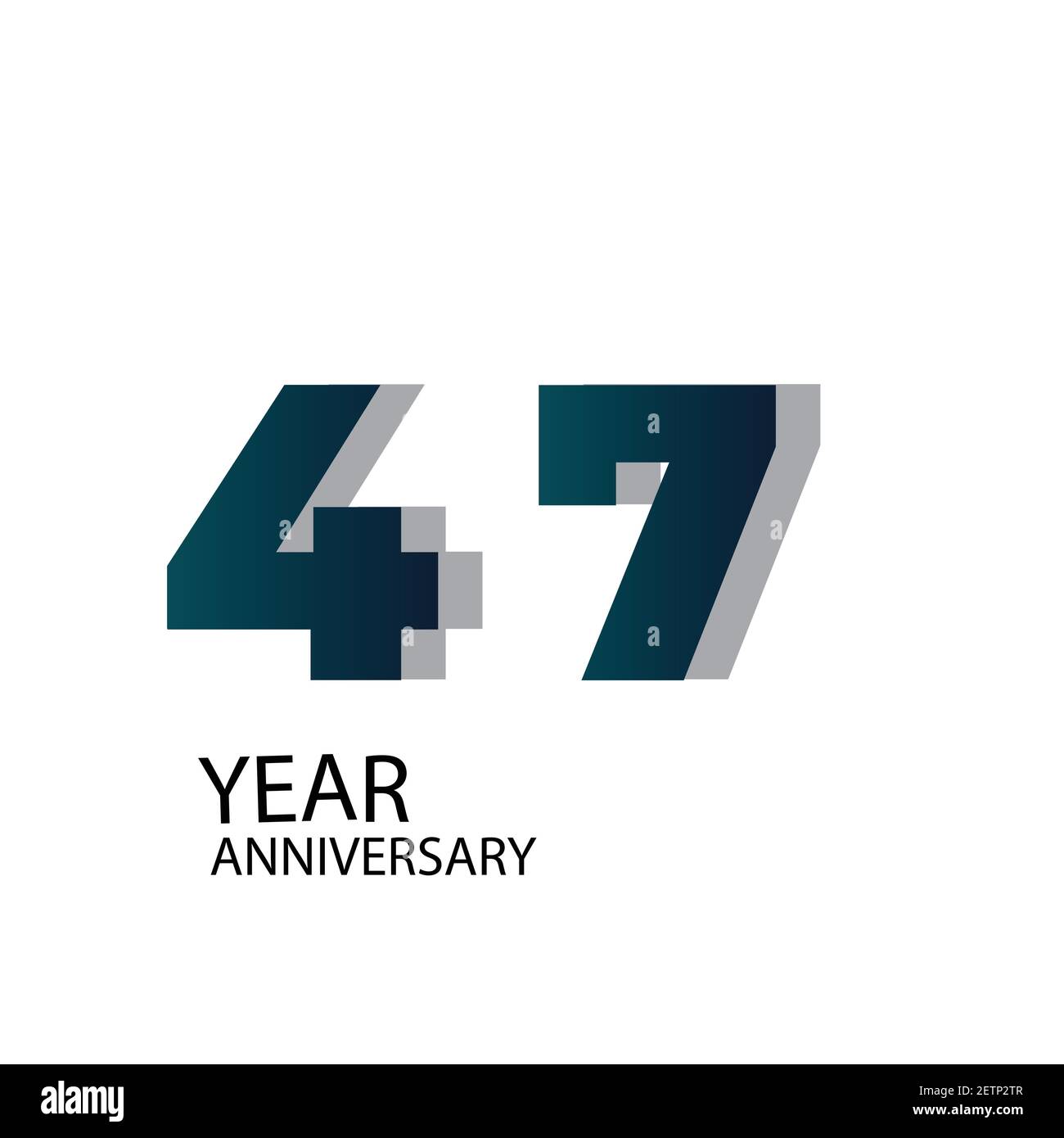 47 Year Anniversary Vector Template Design Illustration Blue Elegant ...