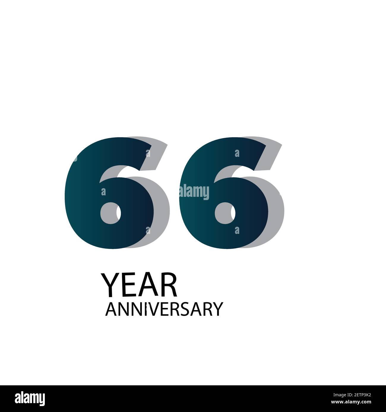66 Year Anniversary Vector Template Design Illustration Blue Elegant ...