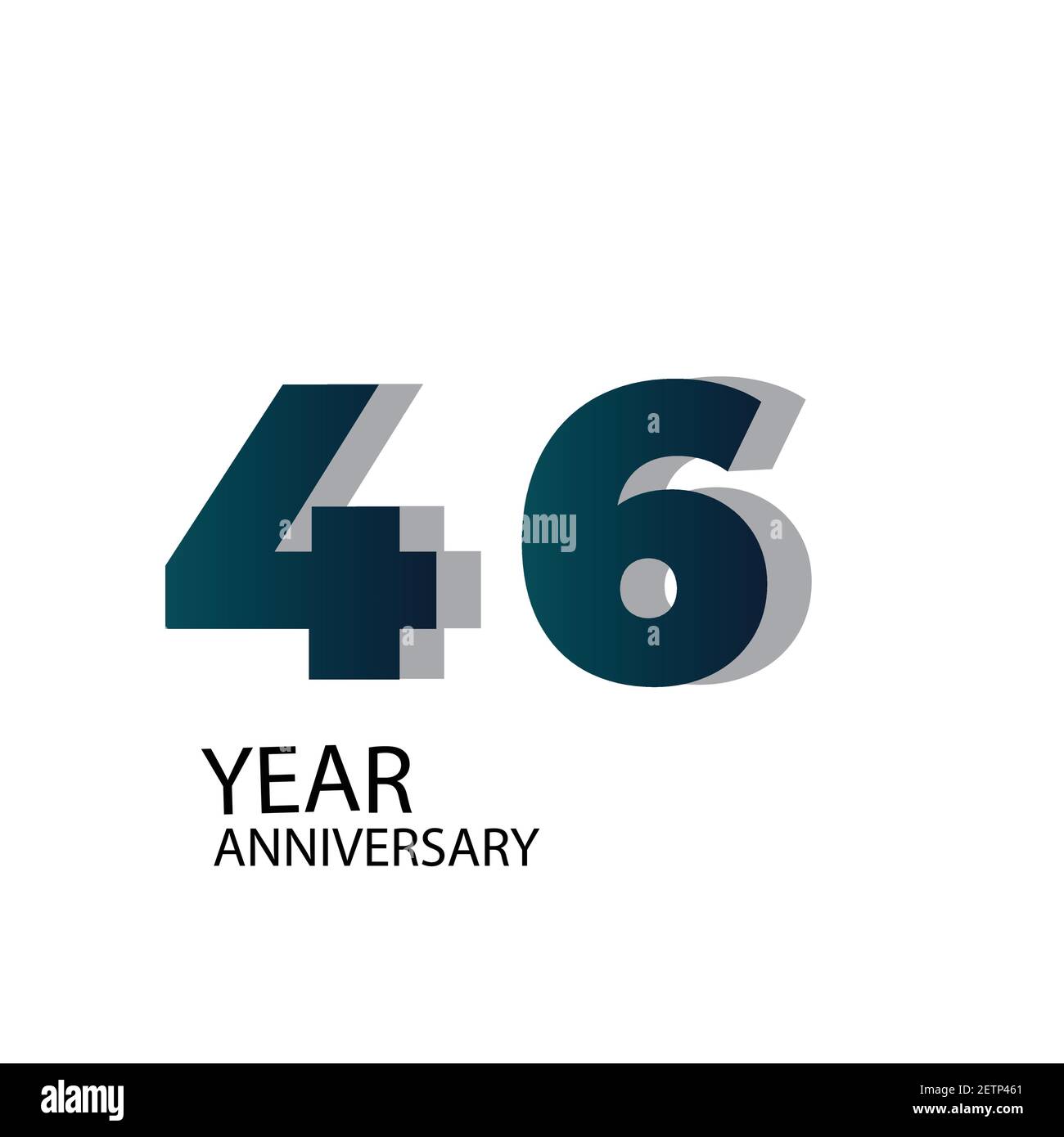 46 Year Anniversary Vector Template Design Illustration Blue Elegant ...