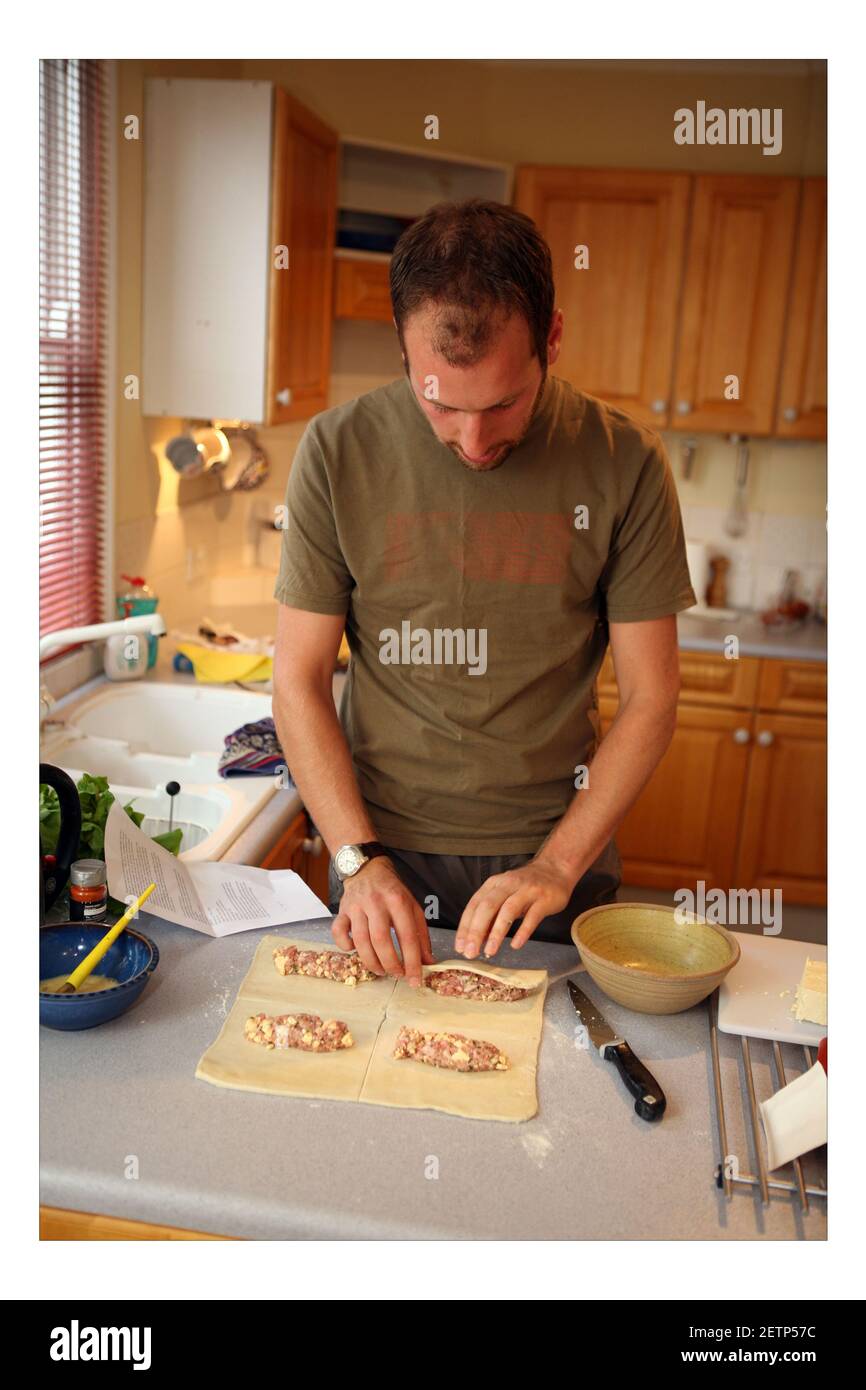 Simon Usborne cooks a pack lunch and eats in the office. Sausage Rolls ...