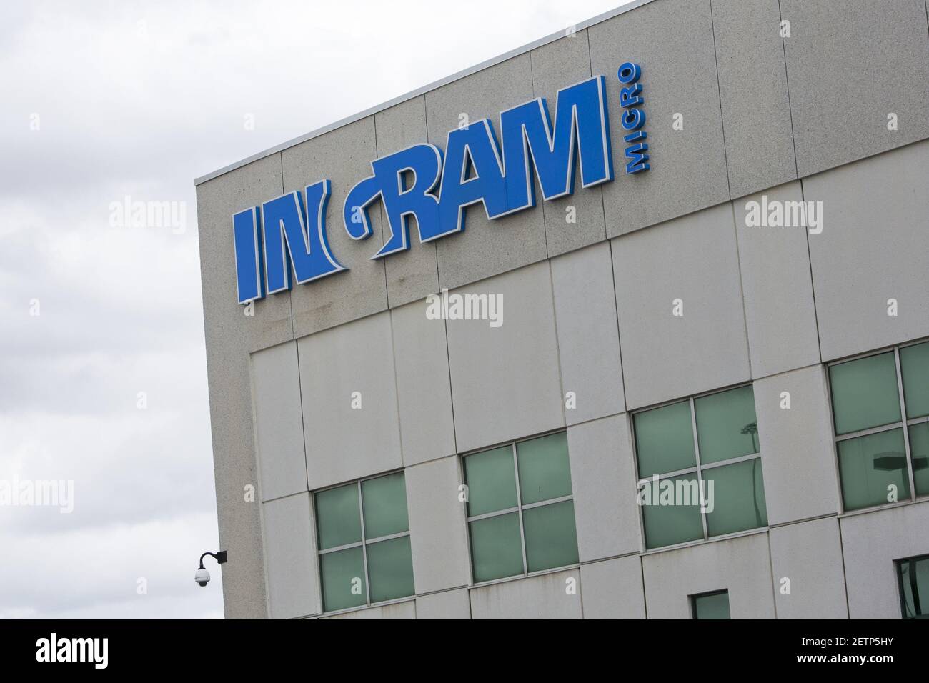 A logo sign outside of a facility occupied by Ingram Micro in ...