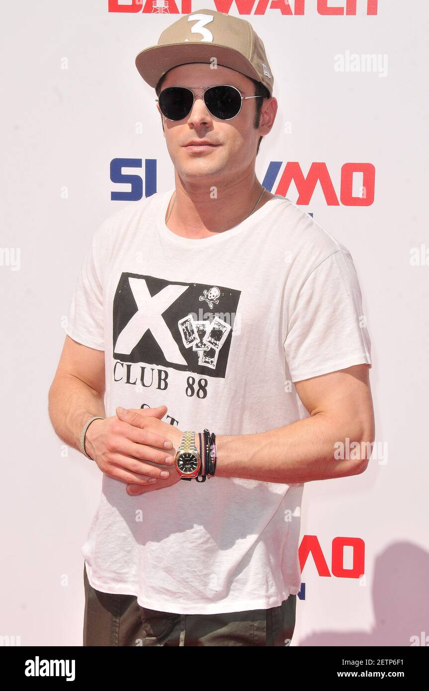 Zac Efron arrives at the "Baywatch" Slow Motion Marathon held at ...