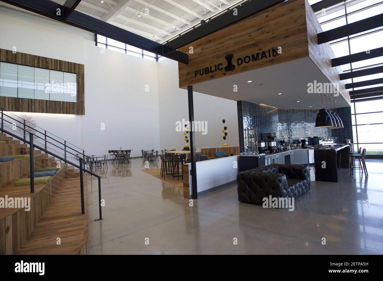 Public Domain coffee shop in the atrium at the new Farmers Brothers ...