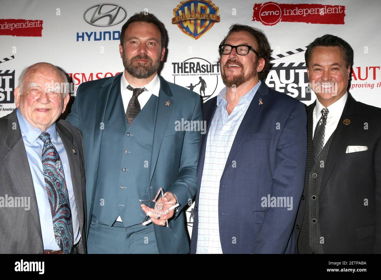 LOS ANGELES - APR 23: Ed Asner, Ben Affleck, Matthew Asner, George ...