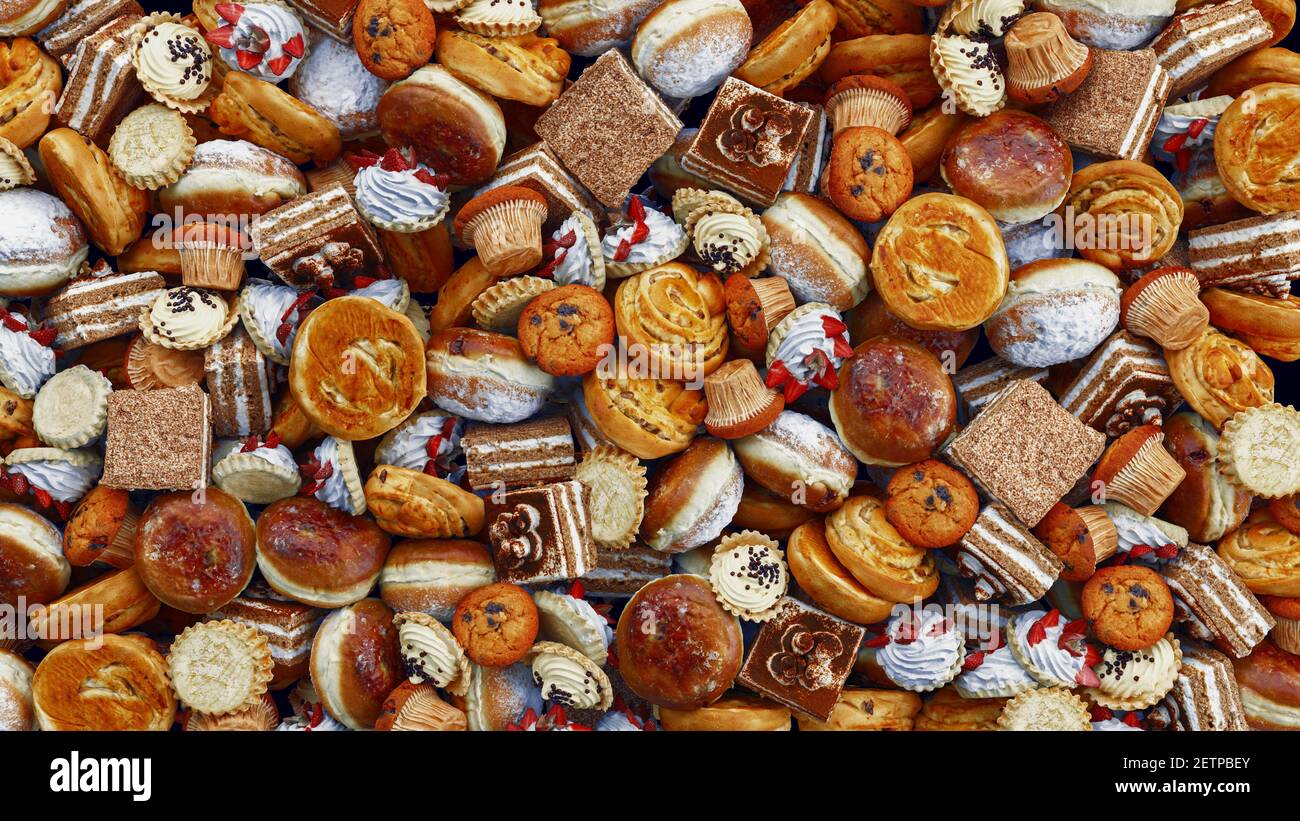 Woman eating lots of sweets hi-res stock photography and images - Alamy